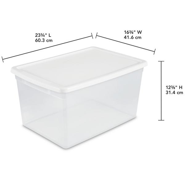 Sterilite 1758 - 66 Qt. ClearView™ Box White 17588004